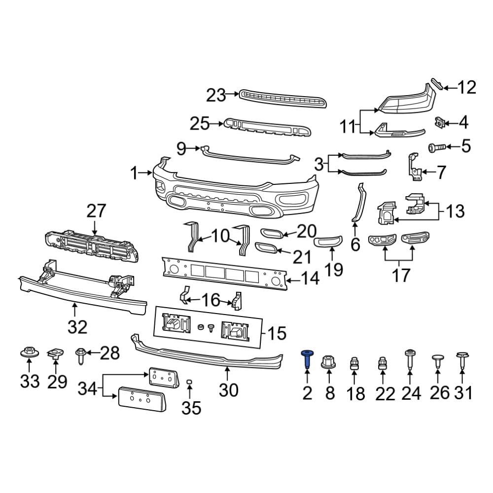 Ram OE 68362632AA - Bumper Face Bar Bolt
