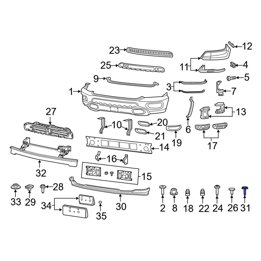 Ram OE 6512185AA - Radiator Support Air Deflector Clip
