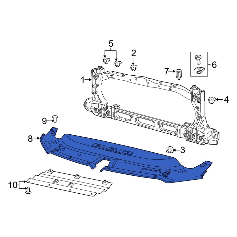 Ram OE 68294551AC - Front Radiator Support Access Cover