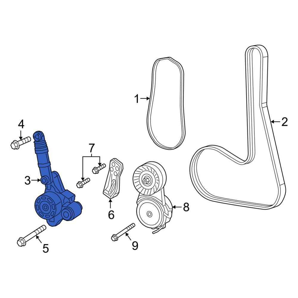 Ram OE 5281956AA - Upper Accessory Drive Belt Tensioner Assembly