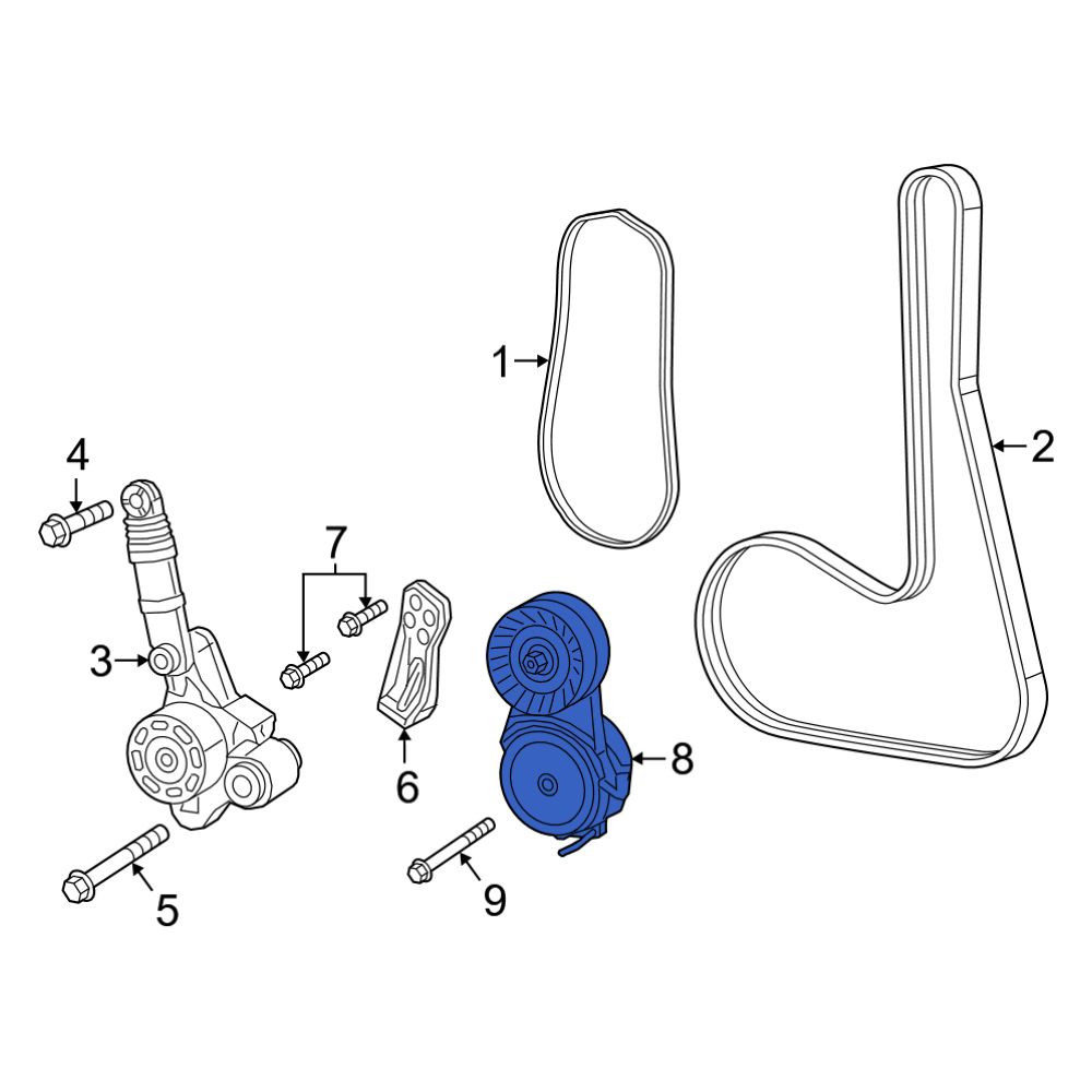 Ram OE 5281956AA - Upper Accessory Drive Belt Tensioner Assembly