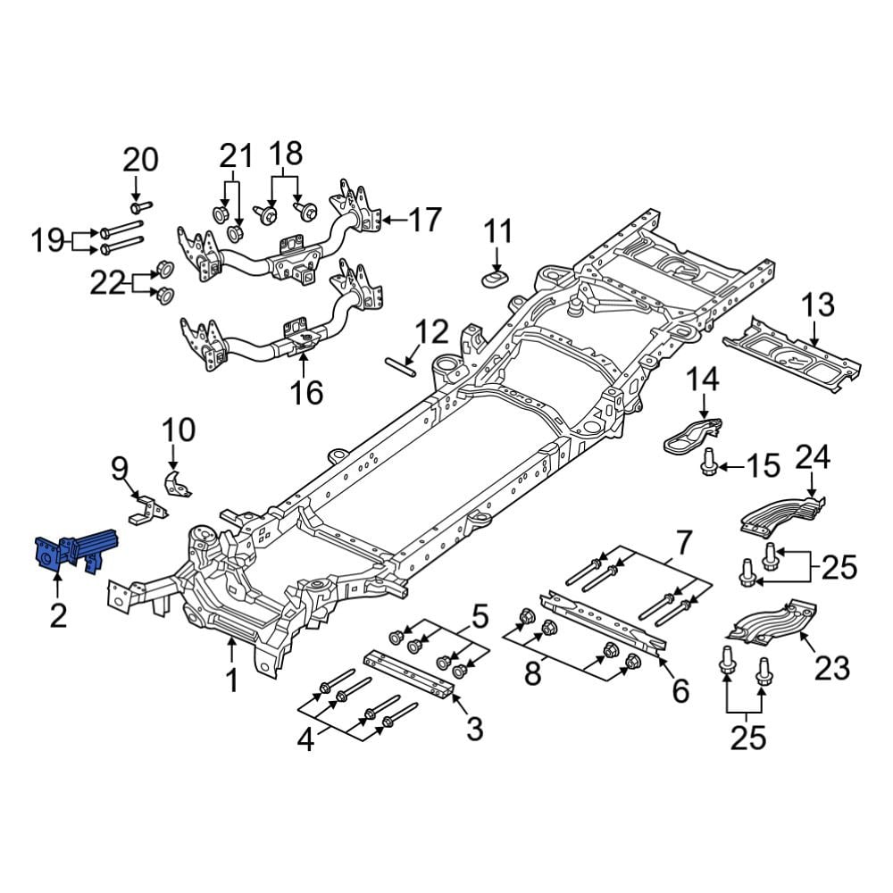 Ram OE 68400286AB - Front Right Frame Rail End