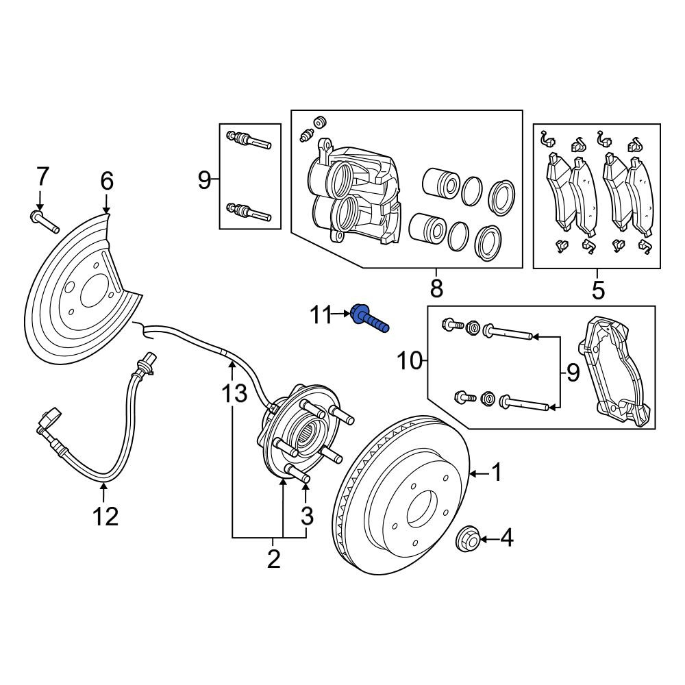 Ram OE 6512429AA - Disc Brake Caliper Anchor Plate Bolt