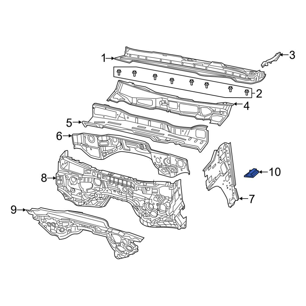 Ram OE 68293691AA - Left Body A-Pillar Baffle Plate
