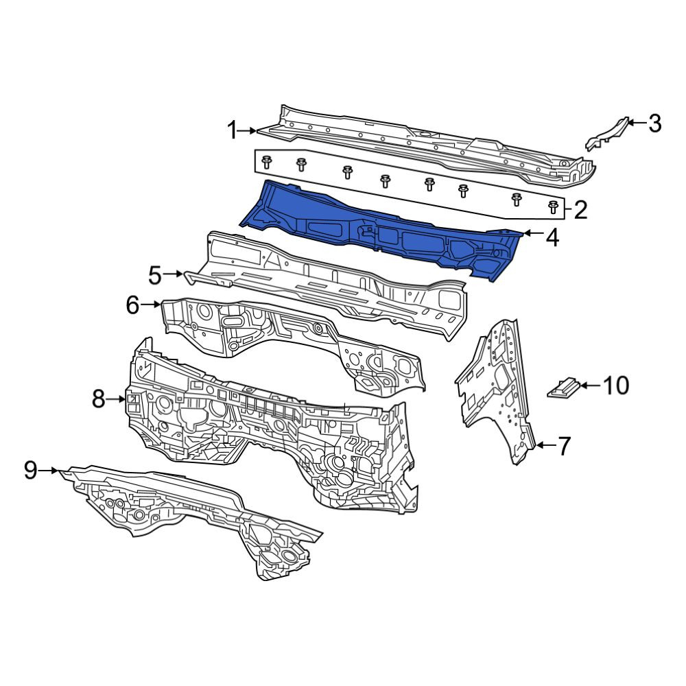 Ram OE 68448042AA - Front Cowl Plenum Panel