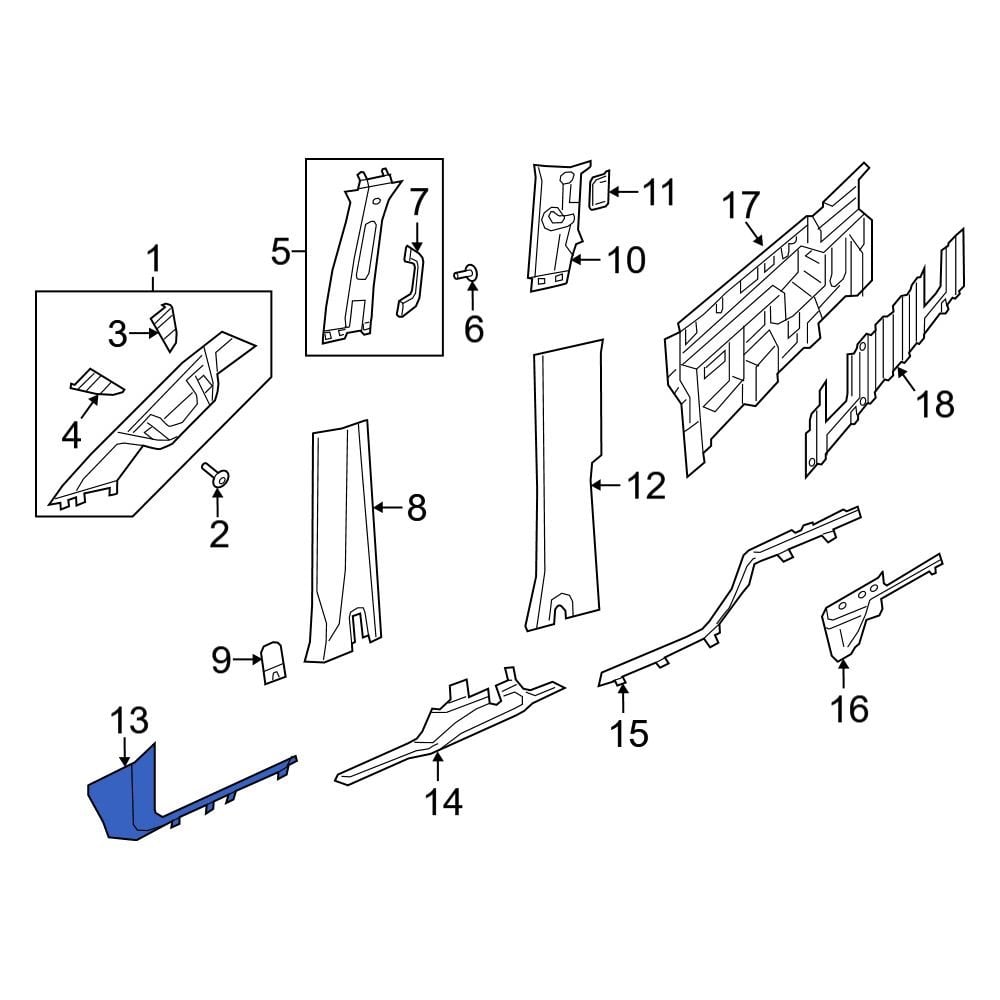 Ram OE 6BM77TX7AC - Left Kick Panel Trim