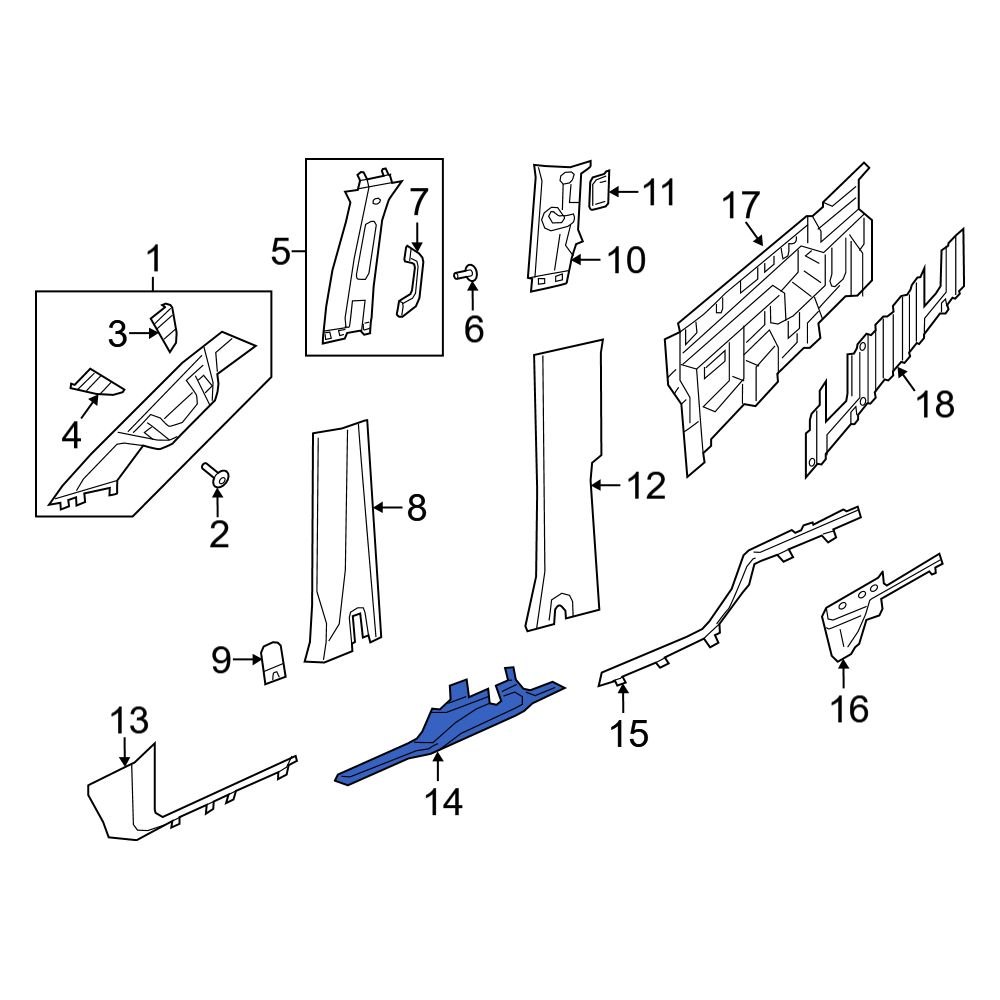 Ram OE 6BM81TX7AB - Rear Left Door Sill Plate