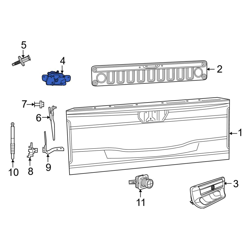 Ram OE 68312079AM - Rear Tailgate Latch