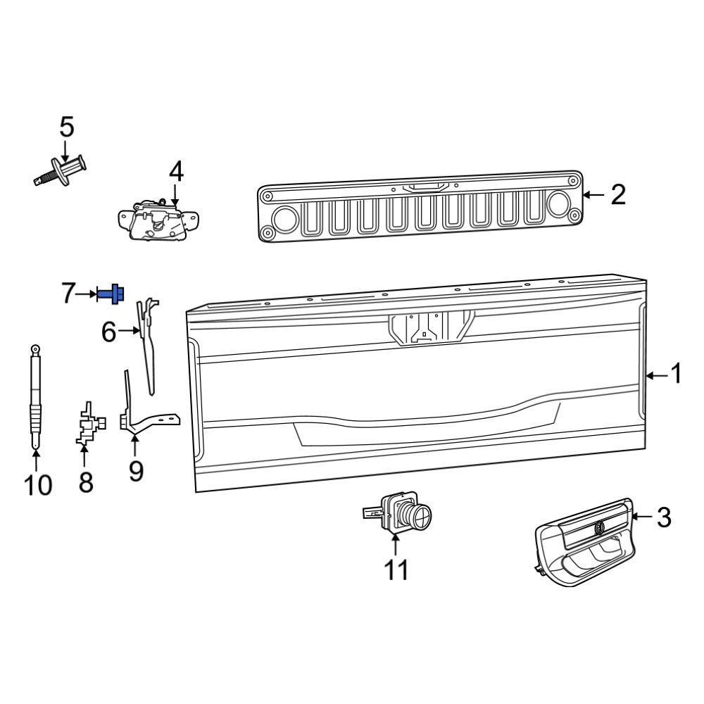 Ram OE 6512553AA - Tailgate Support Cable Bolt