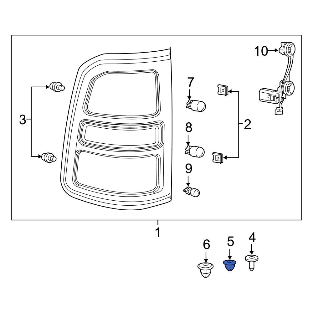 Ram OE 6511668AA - Tail Light Grommet