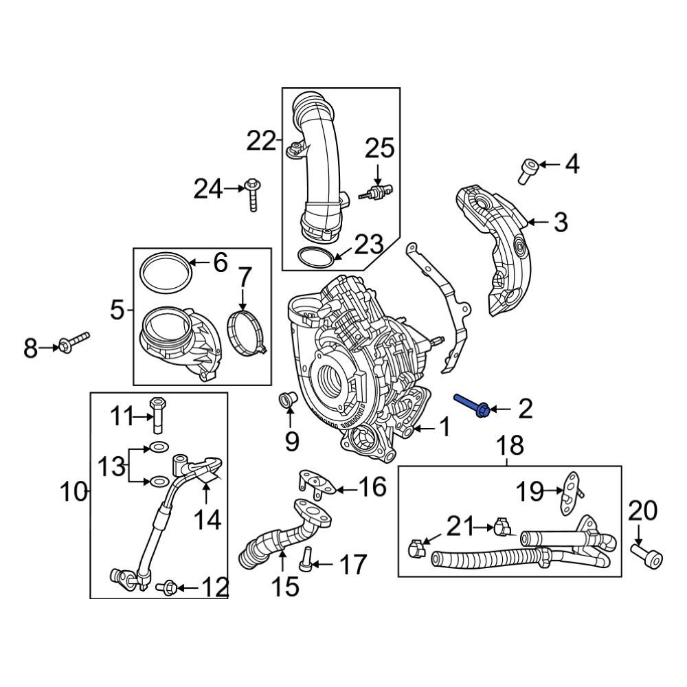 Ram OE 68486943AA - Turbocharger Mounting Bolt