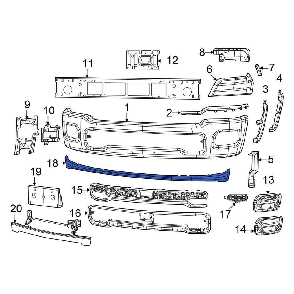 Ram OE 68566270AA - Front Radiator Support Air Deflector
