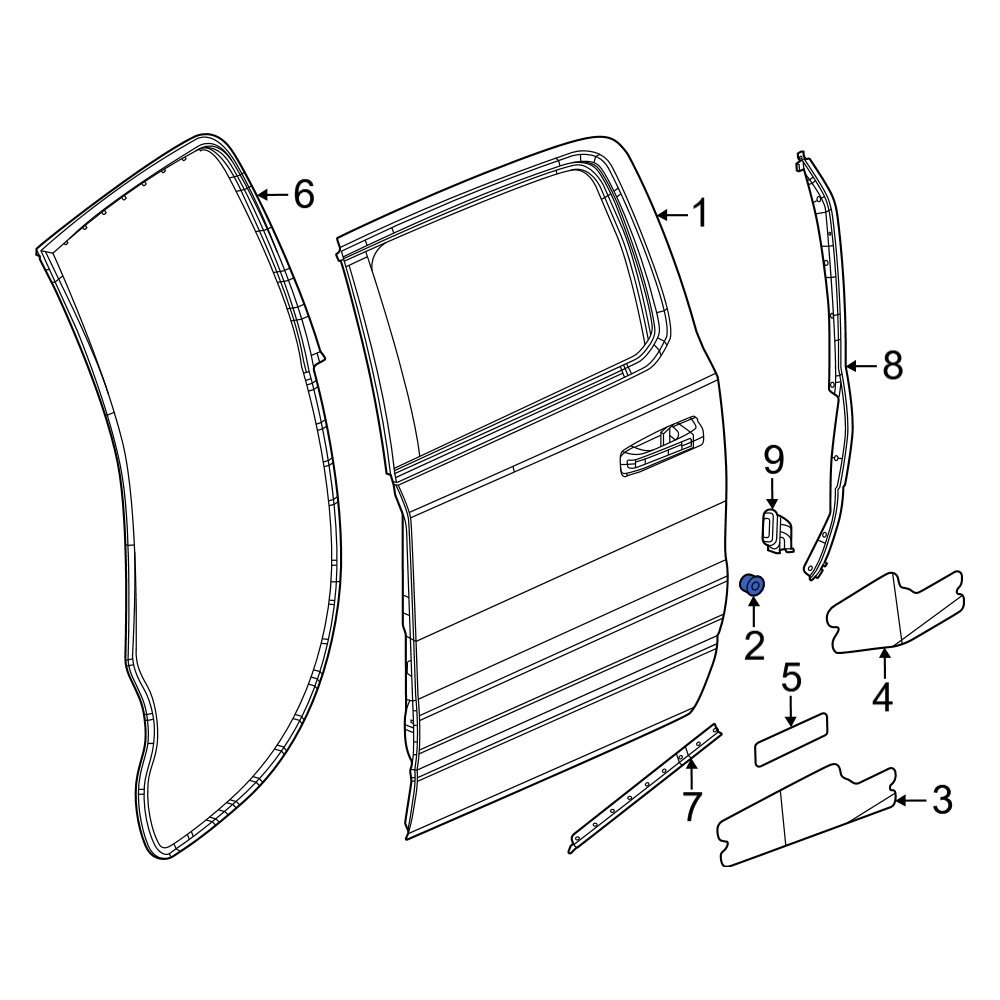 Ram OE 68363041AA - Rear Door Stop
