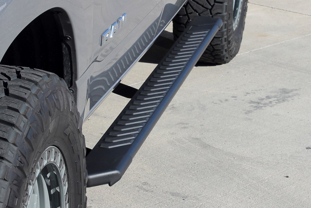 Raptor Series® 2201-0626BT - 5" OEM Style Cab Length Black Tread Steps
