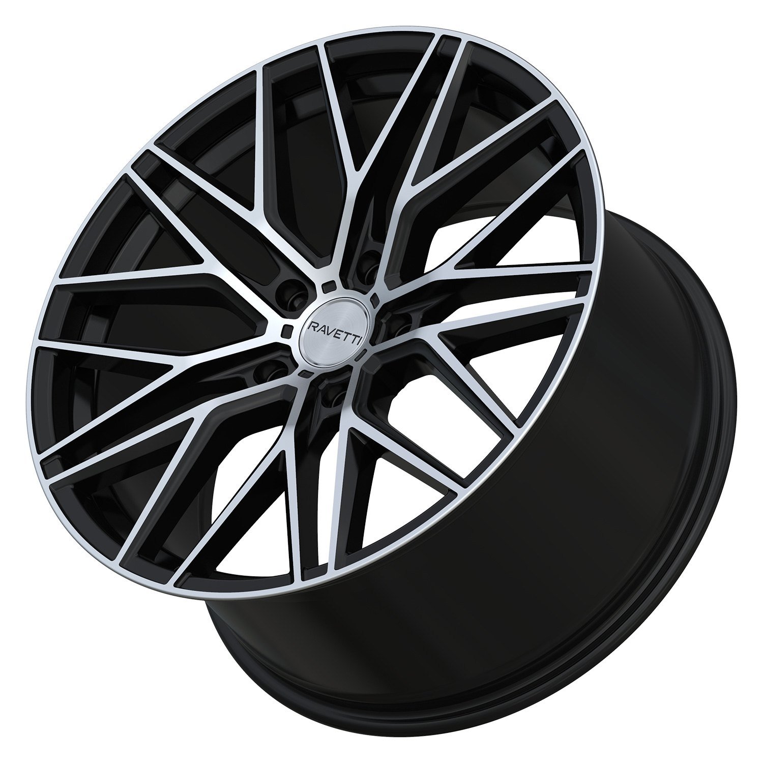 RAVETTI® M16 Wheels - Satin Black with Machined Face Rims