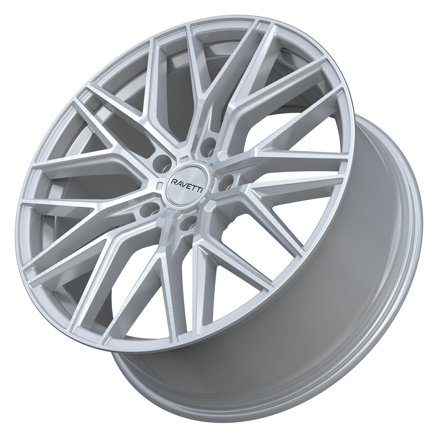 RAVETTI® M16 Wheels - Silver with Brushed Accents Rims