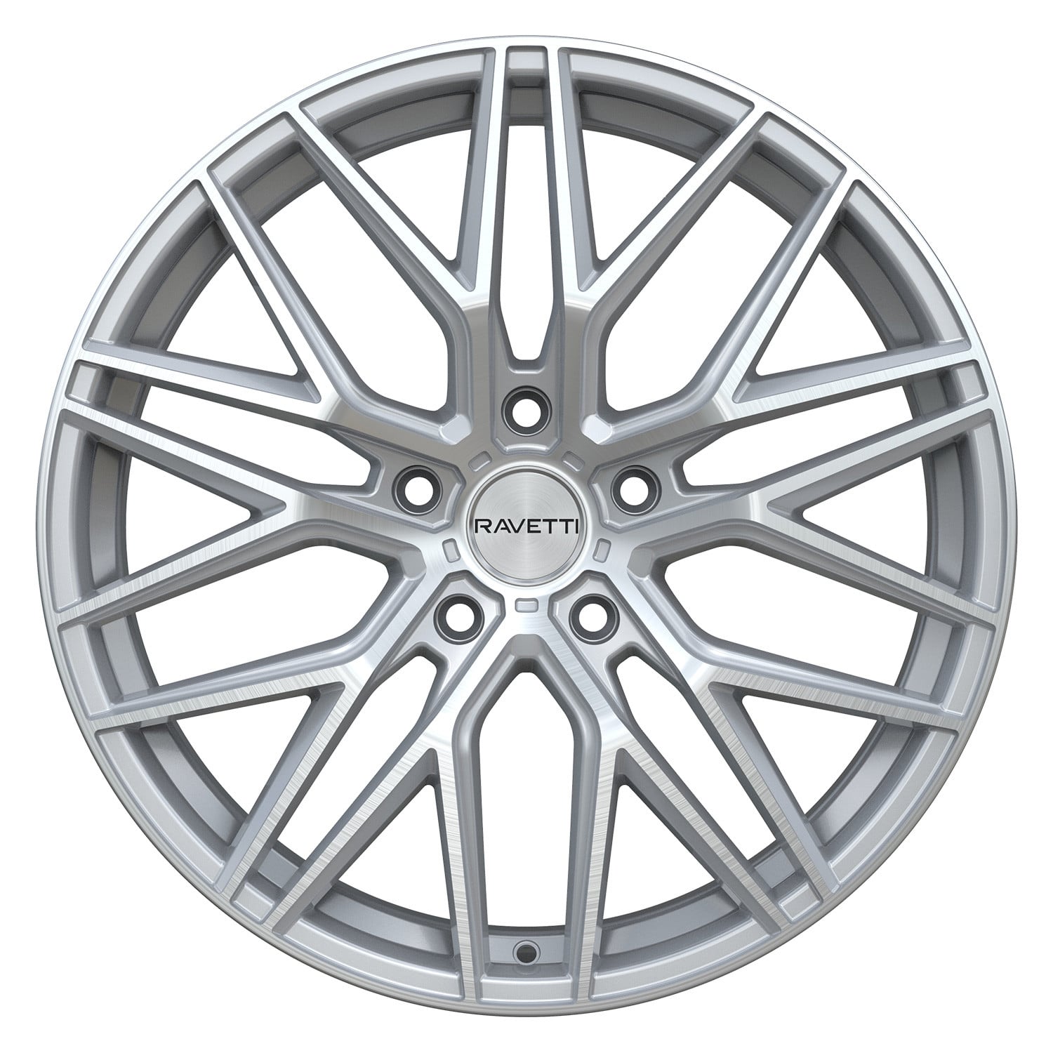 RAVETTI® M16 Wheels - Silver with Brushed Accents Rims