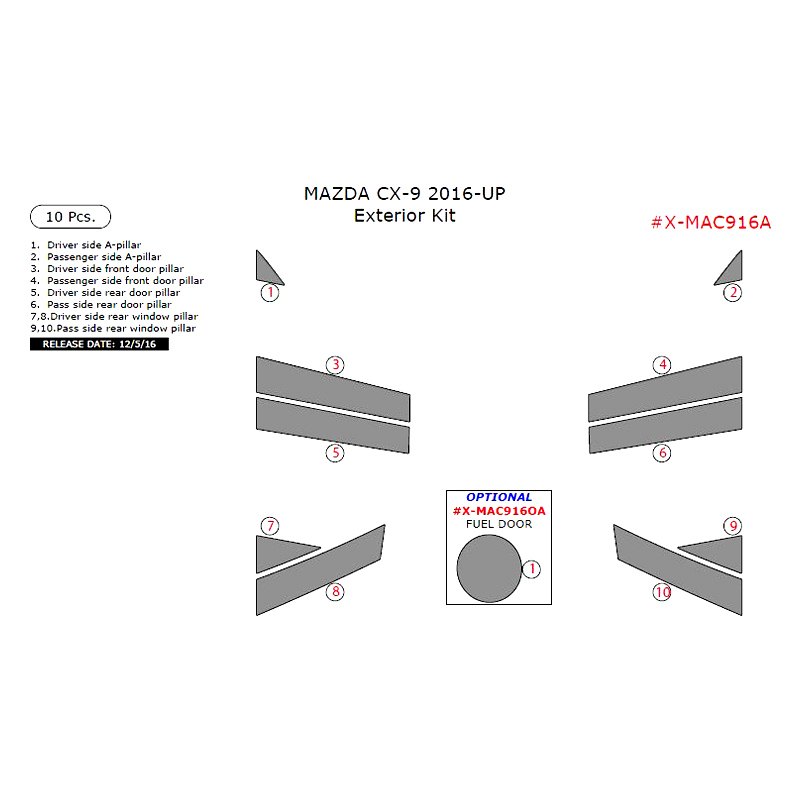 REMIN® X-MAC916A-SWHITE - White Exterior Kit (10 Pcs)