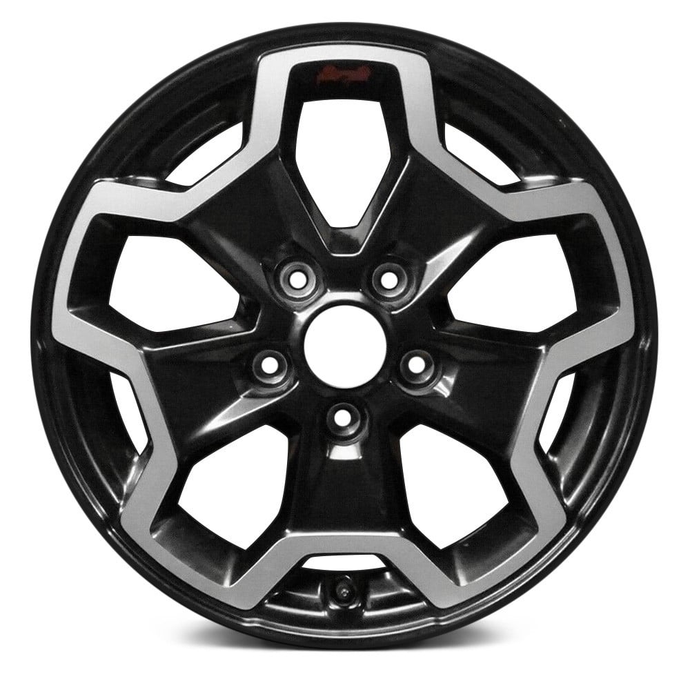 Replace® ALYJG014U90 - 5 Split-Spoke Polished Black with Red Jeep ...