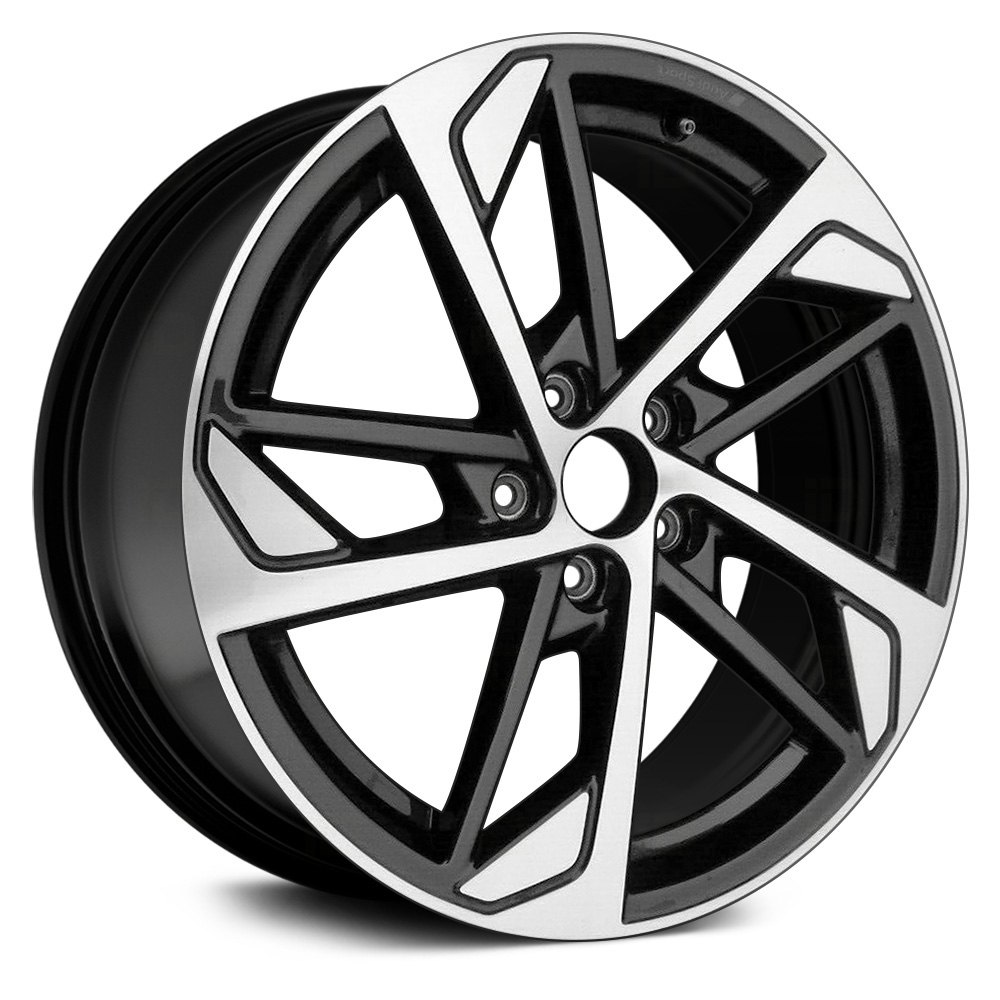 Replace® ALYAM036U45 - 5 Double Spiral-Spoke Black 18x8 Alloy Factory ...