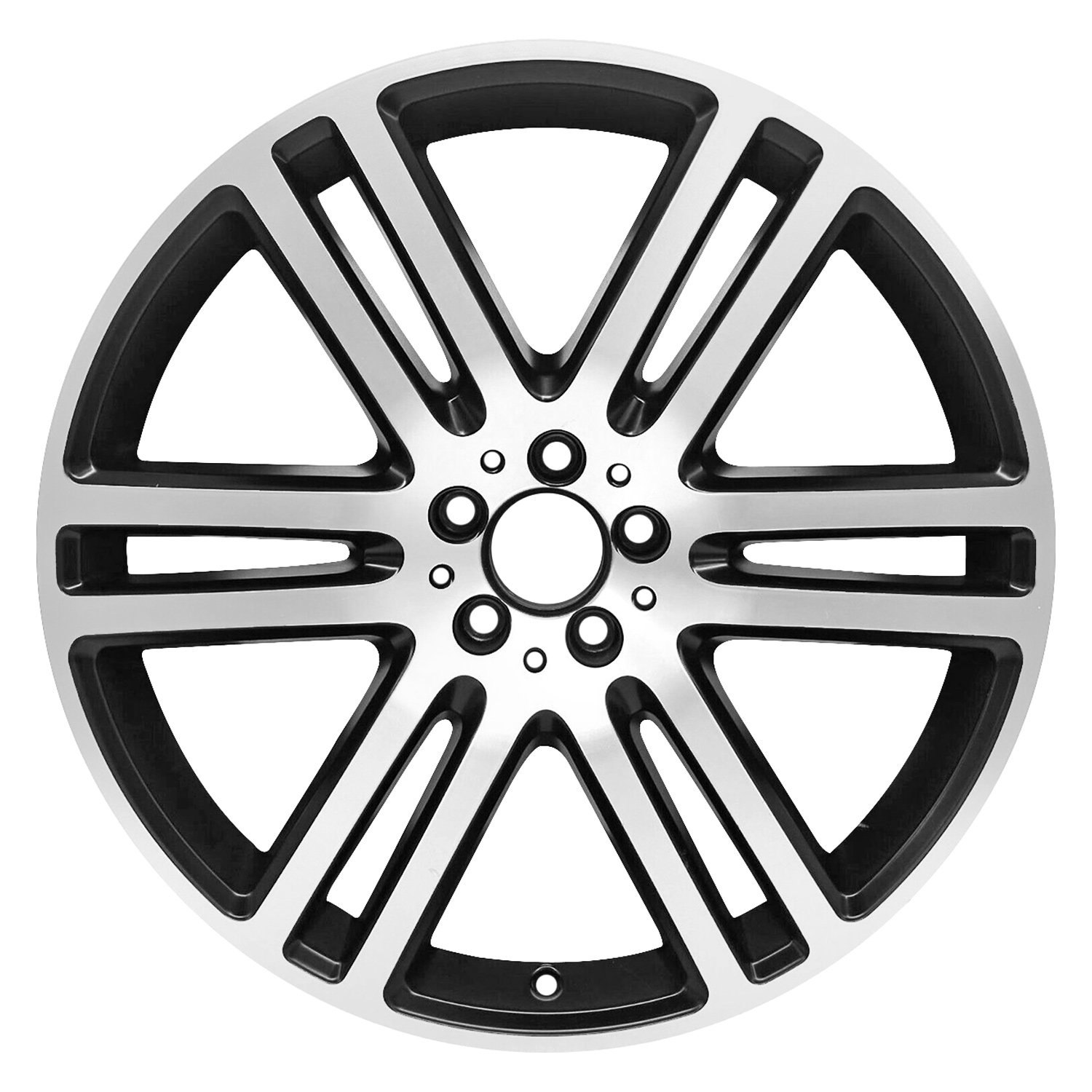 Replace® ALYMV089U45 - 6 Double-Spoke Machined Gloss Black 21x10 Alloy ...