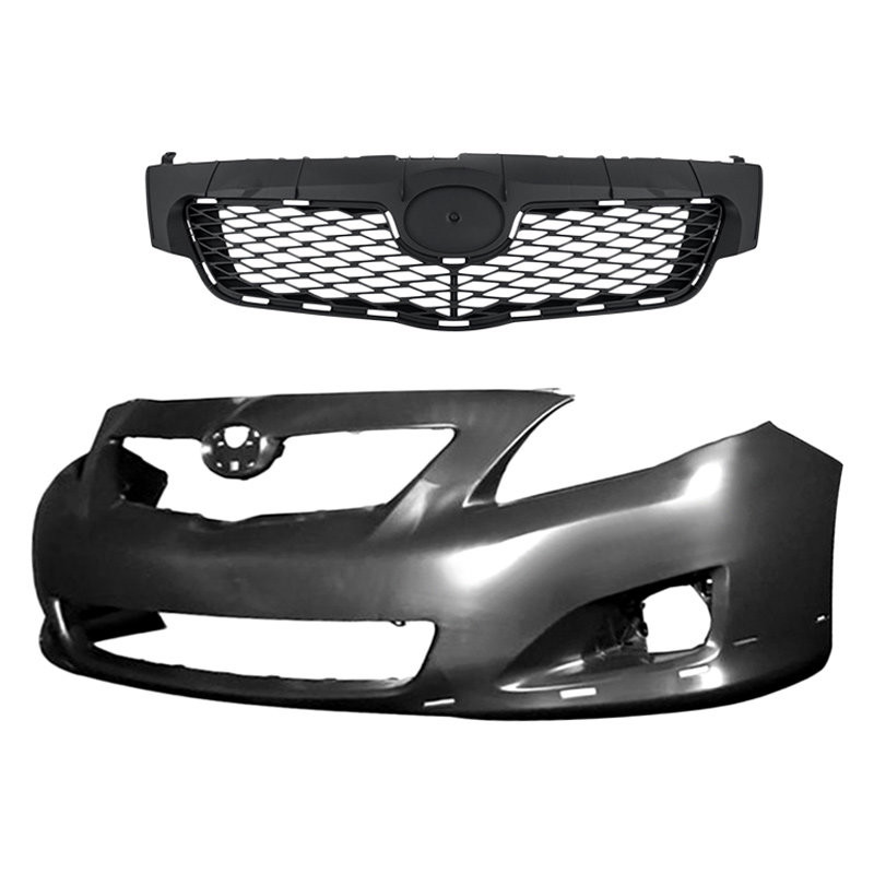 Replace® BNDL-227608 - 2-Piece (Front Bumper Cover, Grille) (Standard Line)