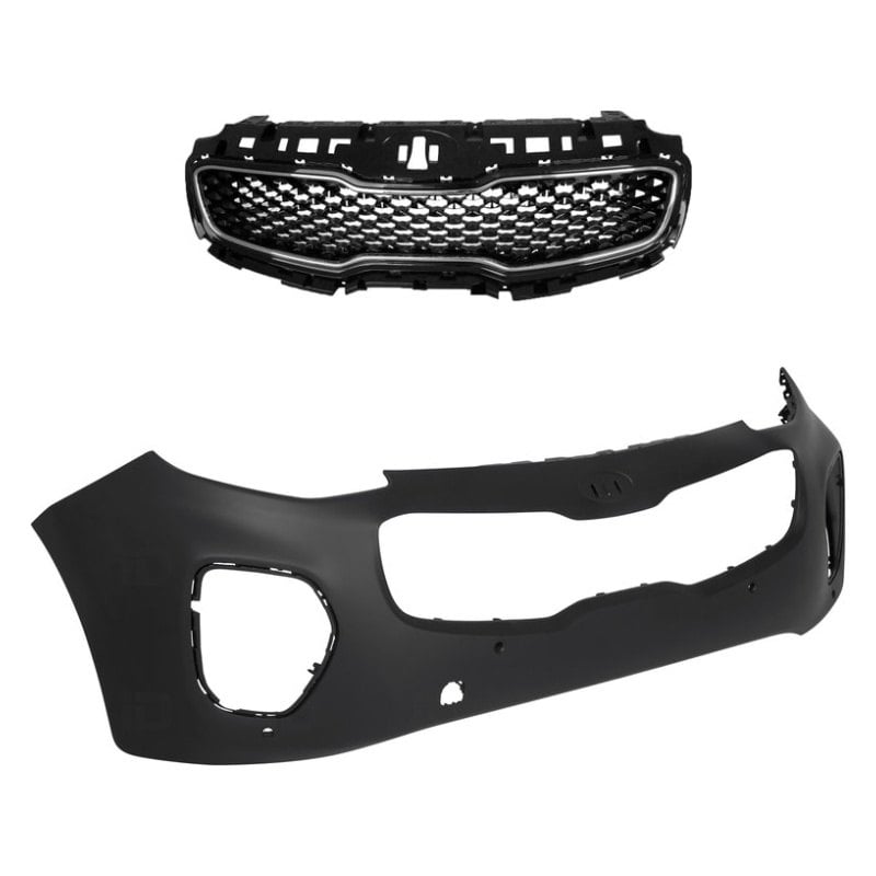 Replace® BNDL-230123 - 2-Piece (Front Bumper Cover, Grille) (Standard Line)