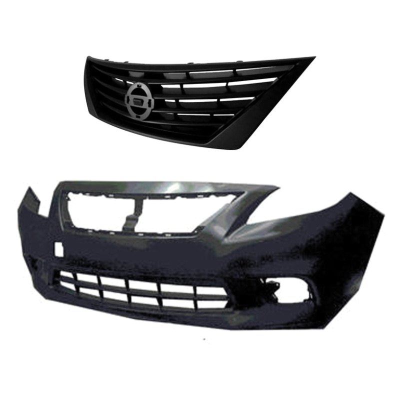 Replace® BNDL-230138 - 2-Piece (Front Bumper Cover, Grille) (Standard Line)