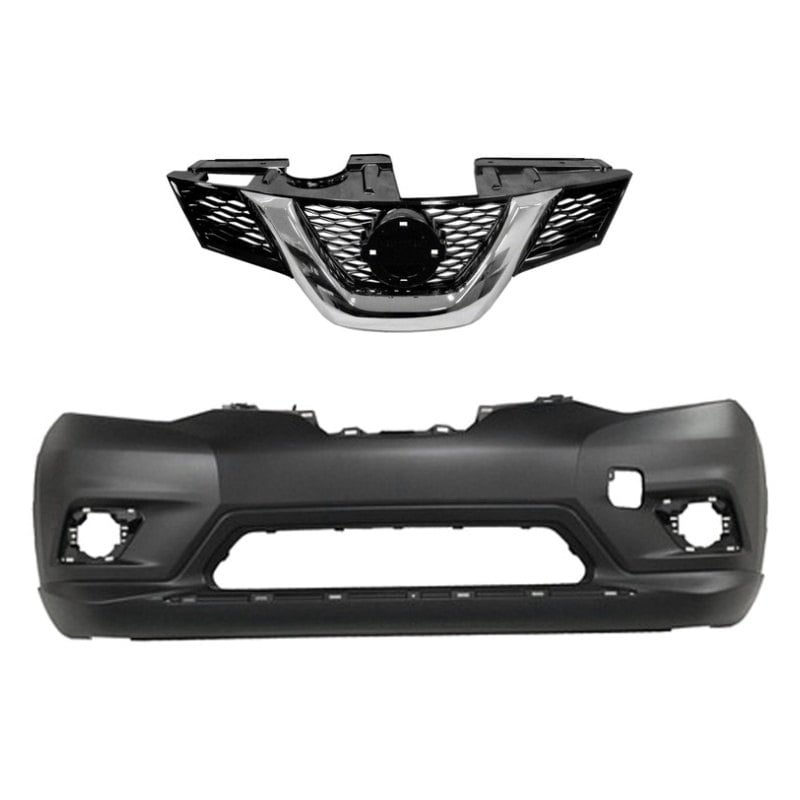 Replace® BNDL-230247 - 2-Piece (Front Bumper Cover, Grille) (Standard Line)