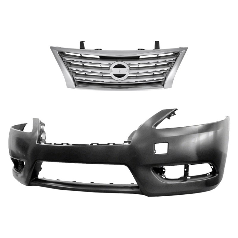 Replace® BNDL-230386 - 2-Piece (Front Bumper Cover, Grille) (Standard Line)