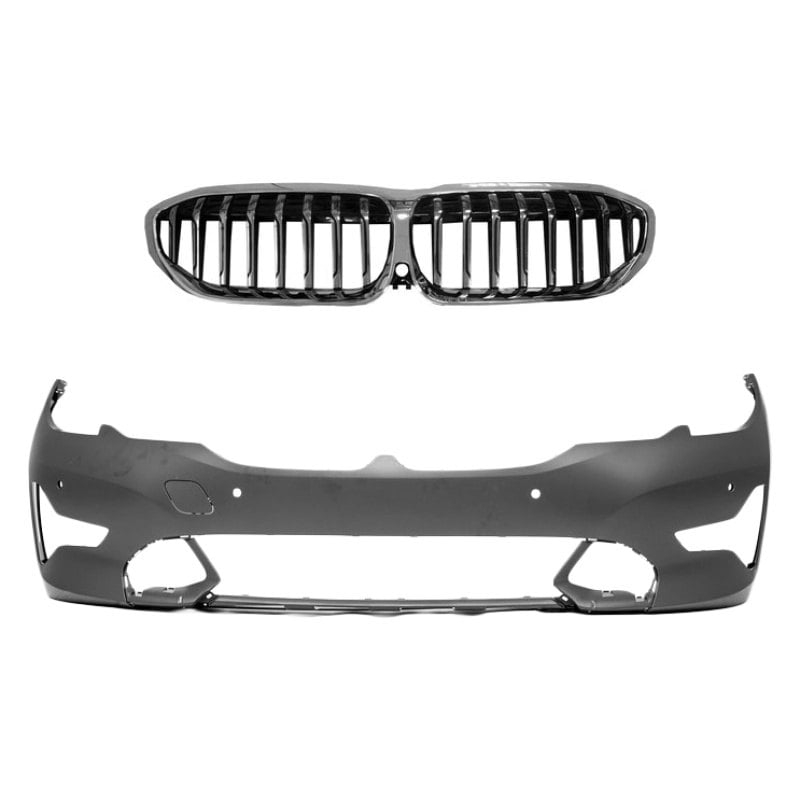 Replace® BNDL-230687 - 2-Piece (Front Bumper Cover, Grille) (Standard Line)
