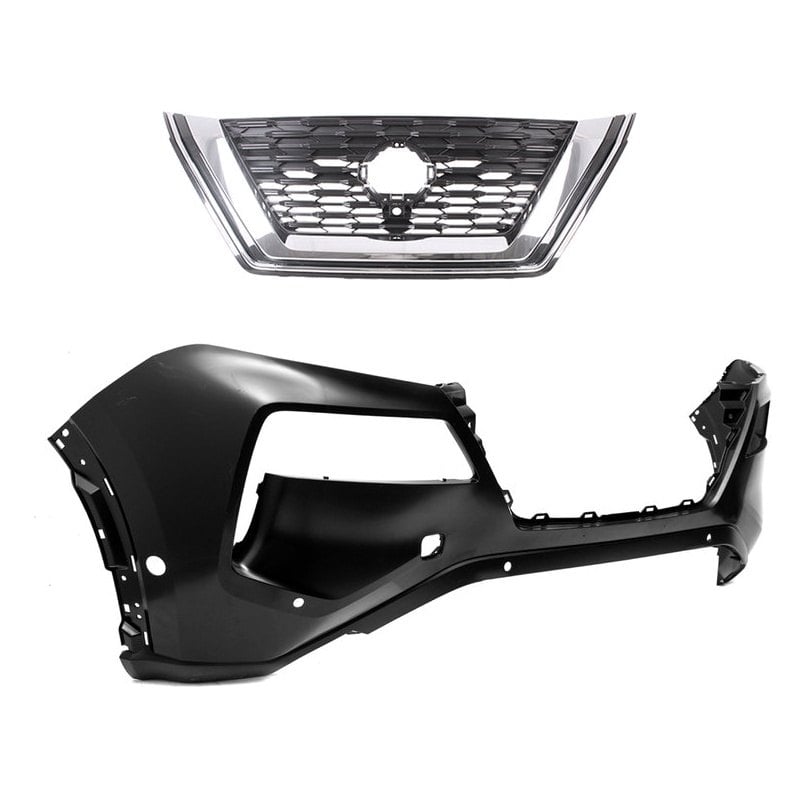 Replace® BNDL-230764 - 2-Piece (Front Bumper Cover, Grille) (Standard Line)