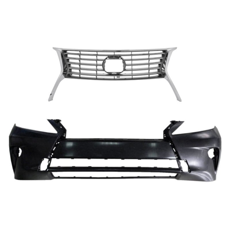 Replace® BNDL-230791 - 2-Piece (Front Bumper Cover, Grille) (Standard Line)