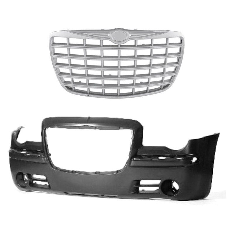 Replace® BNDL-231227 - 2-Piece (Front Bumper Cover, Grille) (Standard Line)