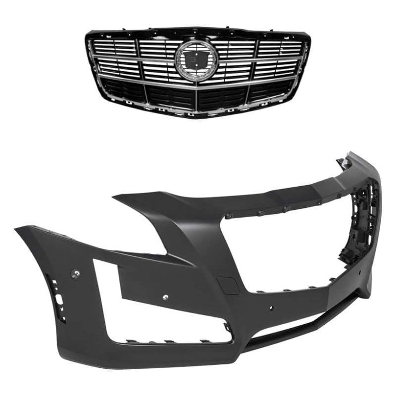 Replace® BNDL-231868 - 2-Piece (Front Bumper Cover, Grille) (Standard Line)