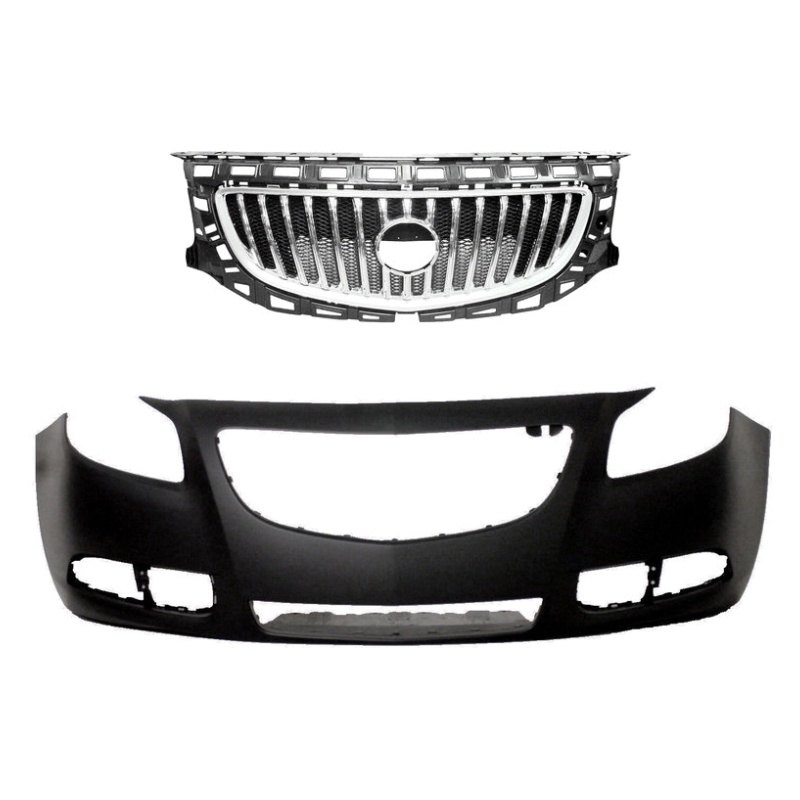 Replace® BNDL-231945 - 2-Piece (Front Bumper Cover, Grille) (Standard Line)