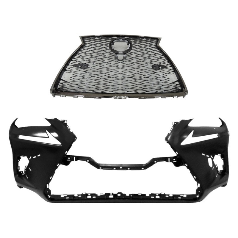 Replace® BNDL-231966 - 2-Piece (Front Bumper Cover, Grille) (Standard Line)