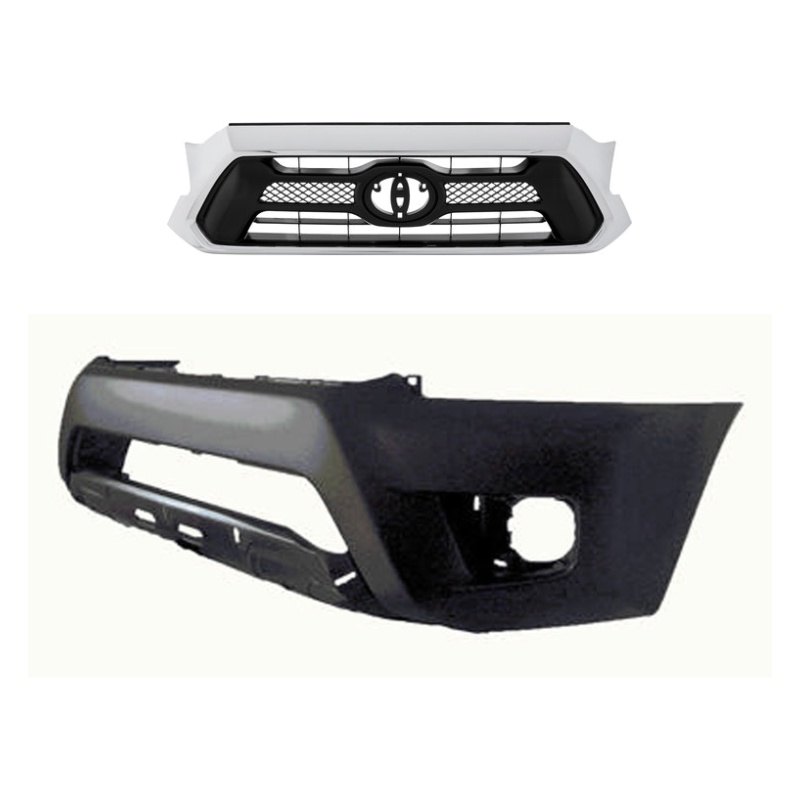 Replace® BNDL-232283 - 2-Piece (Front Bumper Cover, Grille) (Standard Line)