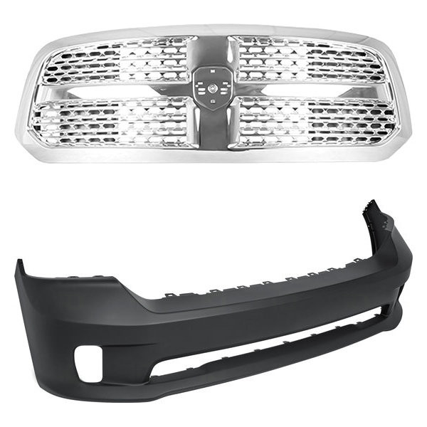 Replace® BNDL-232861 - 2-Piece (Front Bumper Cover, Grille) (Platinum Plus)