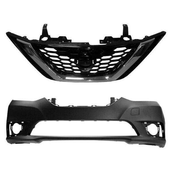 Replace® BNDL-232991 - 2-Piece (Front Bumper Cover, Grille) (Platinum Plus)