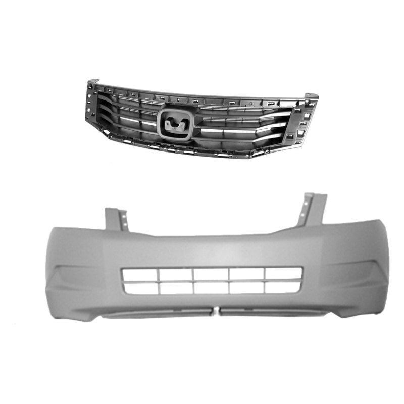 Replace® BNDL-233229 - 2-Piece (Front Bumper Cover, Grille) (Platinum Plus)