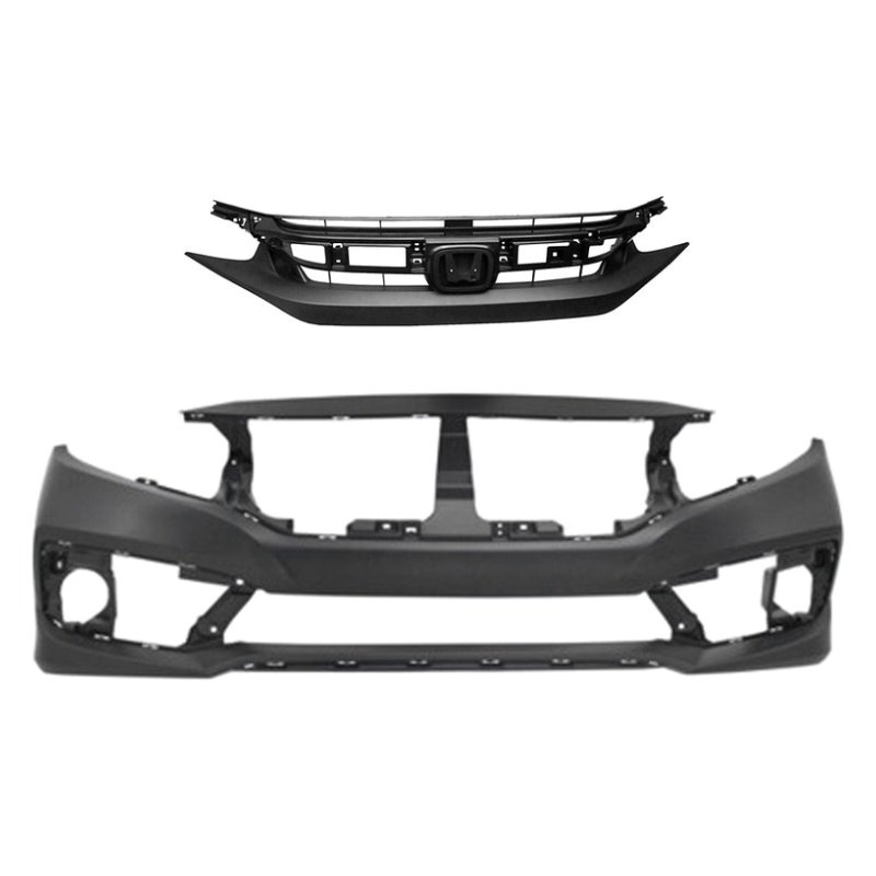Replace® BNDL-233323 - 2-Piece (Front Bumper Cover, Grille) (Standard Line)
