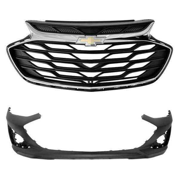 Replace® BNDL-233493 - 2-Piece (Front Bumper Cover, Grille) (Brand New OE)