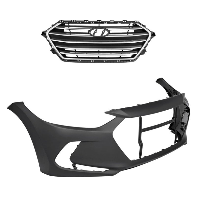 Replace® BNDL-233765 - 2-Piece (Front Bumper Cover, Grille) (Standard Line)