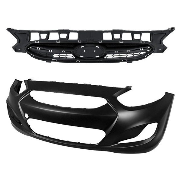 Replace® BNDL-233844 - 2-Piece (Front Bumper Cover, Grille) (Platinum Plus)