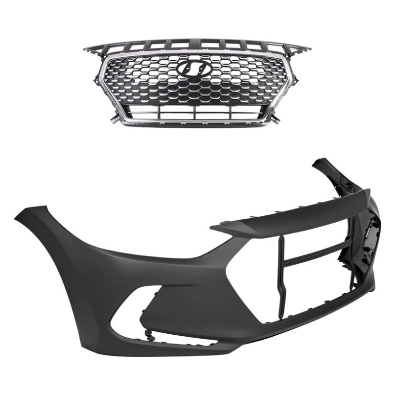 Replace® BNDL-233867 - 2-Piece (Front Bumper Cover, Grille) (Standard Line)