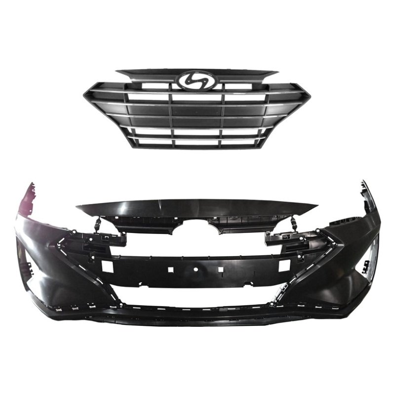 Replace® BNDL-233973 - 2-Piece (Front Bumper Cover, Grille) (Standard Line)