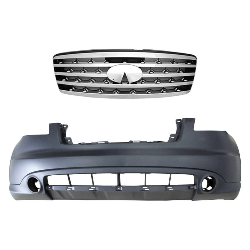 Replace® BNDL-234129 - 2-Piece (Front Bumper Cover, Grille) (Standard Line)
