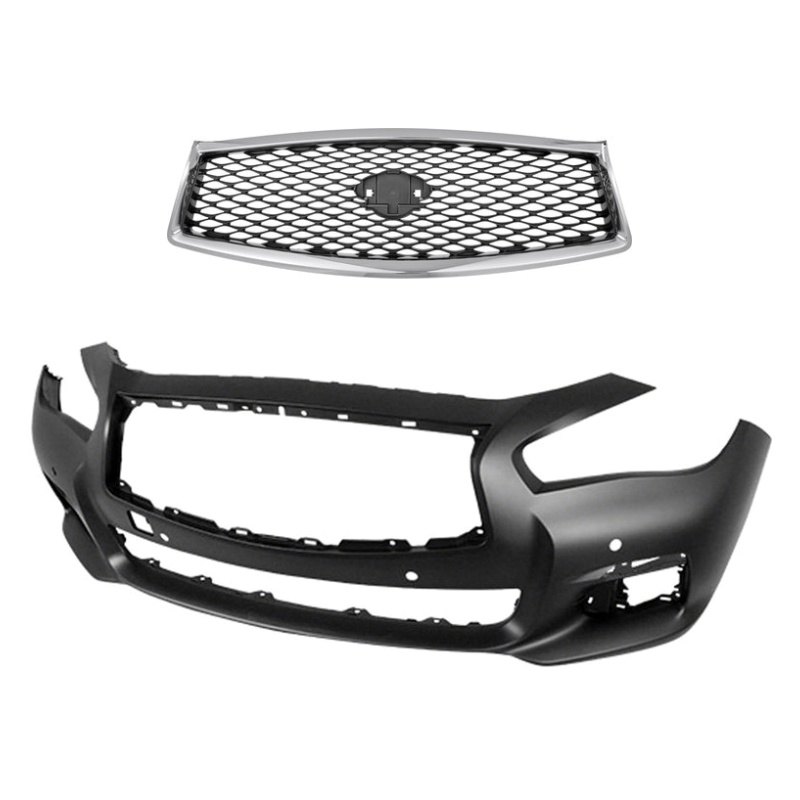 Replace® BNDL-234414 - 2-Piece (Front Bumper Cover, Grille) (Standard Line)