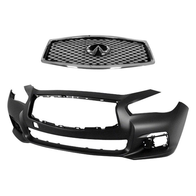 Replace® BNDL-234433 - 2-Piece (Front Bumper Cover, Grille) (Brand New OE)